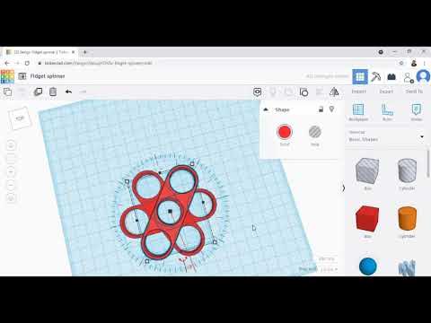 Making fidget spinner 2 in tinkercad - YouTube