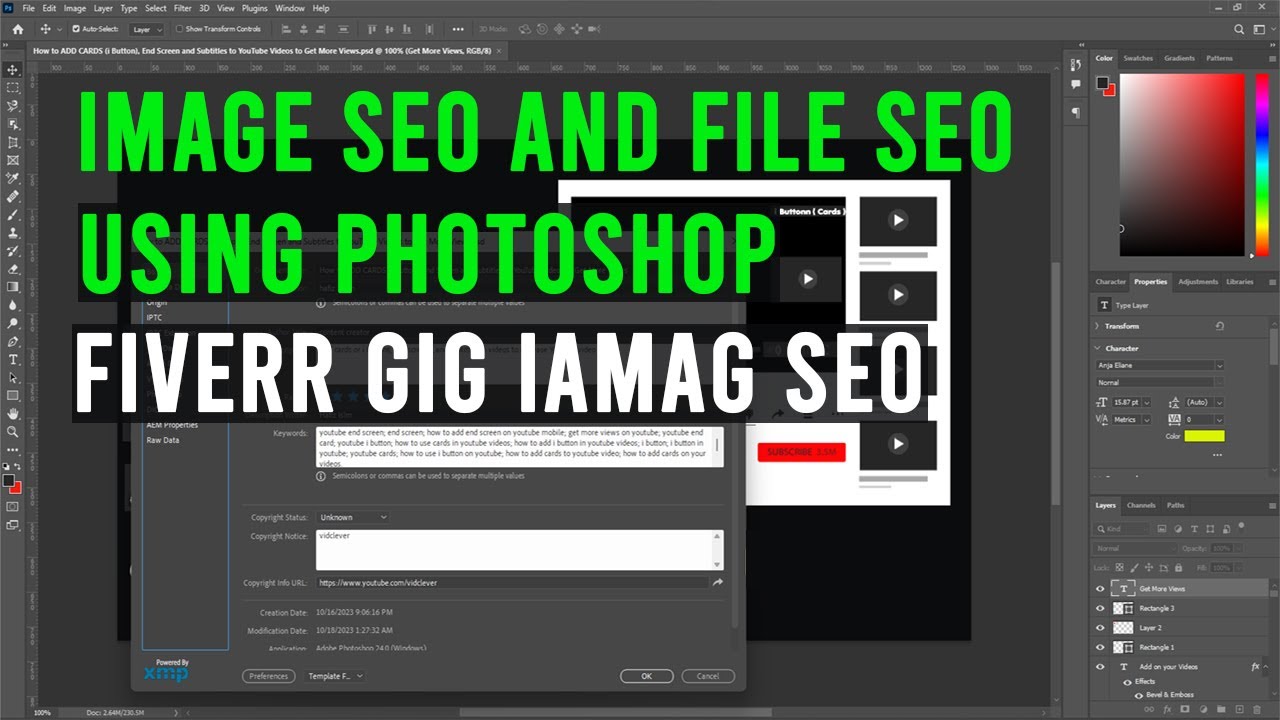 Image SEO And File SEO Using Photoshop | Fiverr Gig Image SEO - YouTube