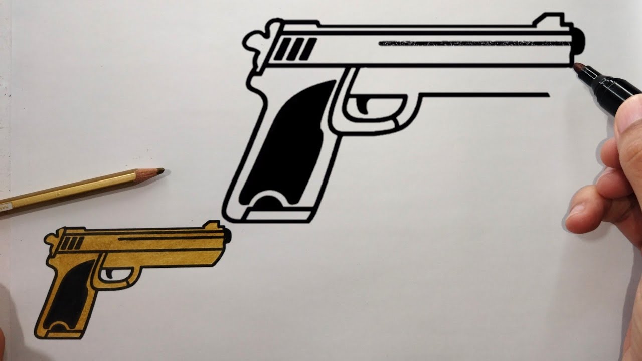 HOW TO DRAW DESERT EAGLE - STEP BY STEP | DRAWING A PISTOL TUTORIAL ...