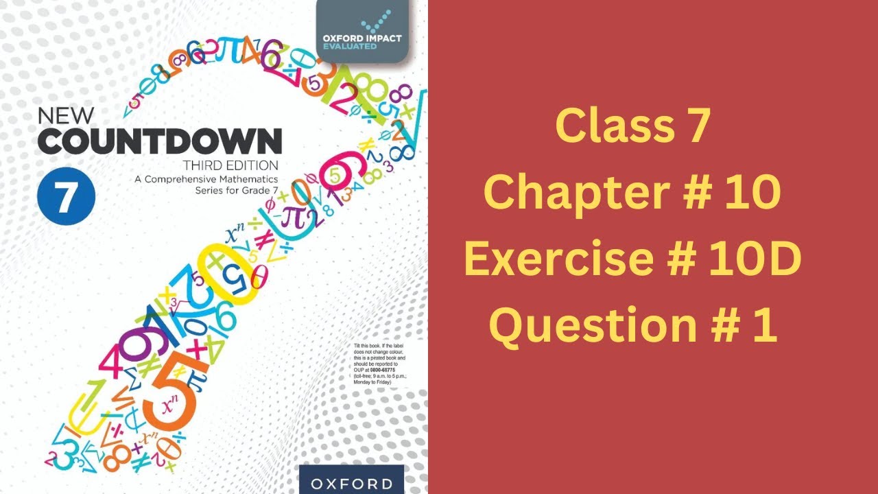 Grade 7 Math: Chapter#10(Linear Equation) ,Exercise # 10D, Question#1 ...