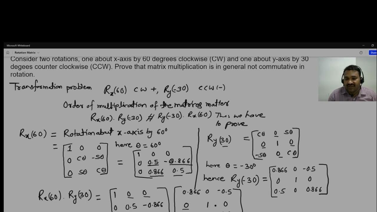 Multiplication of rotation matrices. Is it commutative? - YouTube