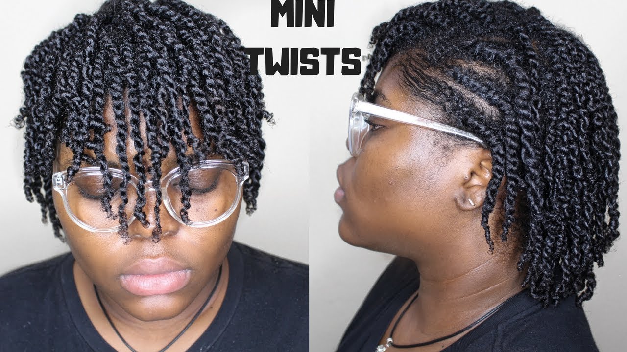 MINI TWISTS PROTECTIVE STYLE ON TYPE 4 NATURAL HAIR - YouTube