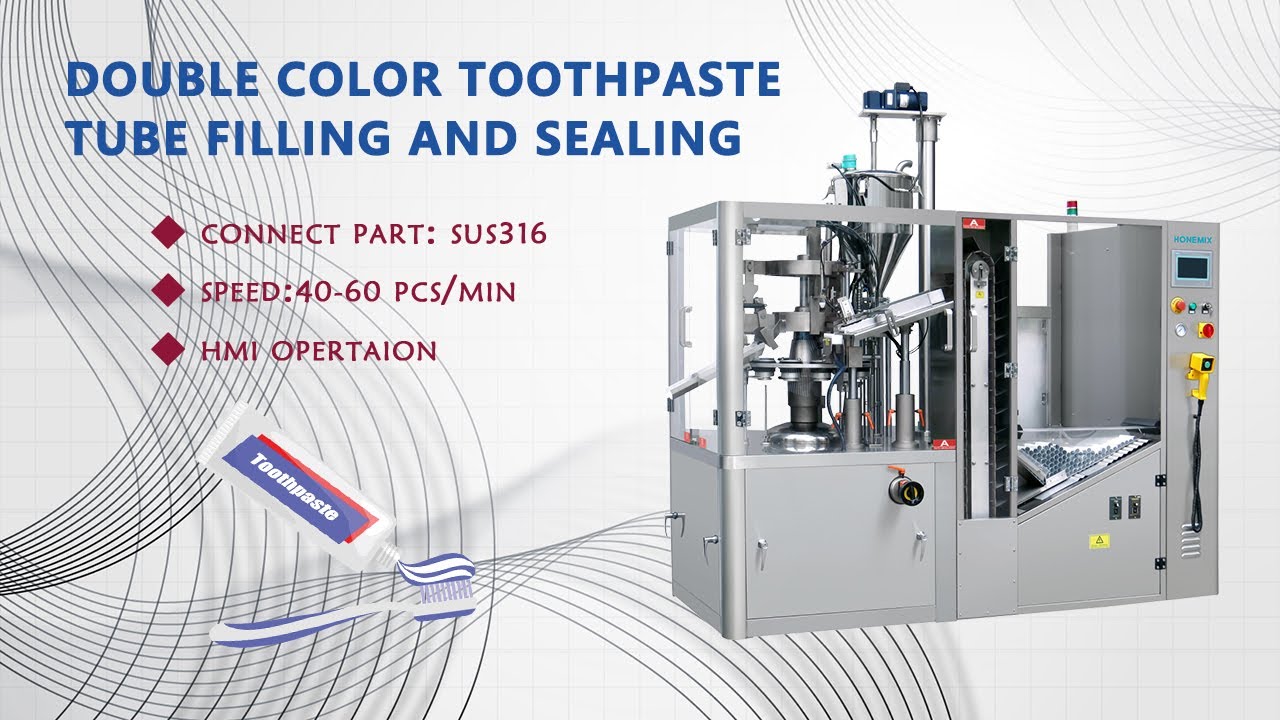 Double Color Toothpaste Tube Filling Sealing Machine - Hone Machinery ...