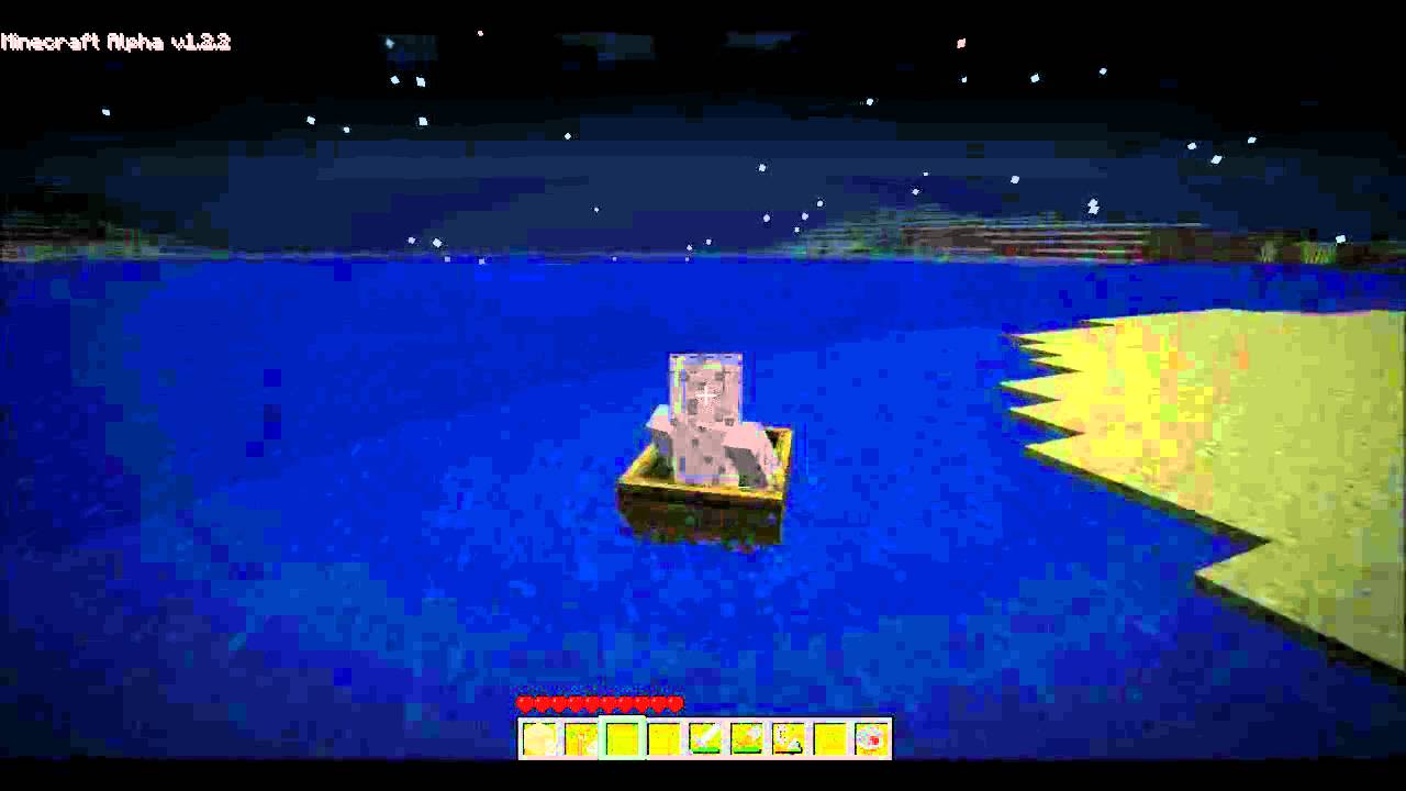 Minecraft Boat ride at night - YouTube