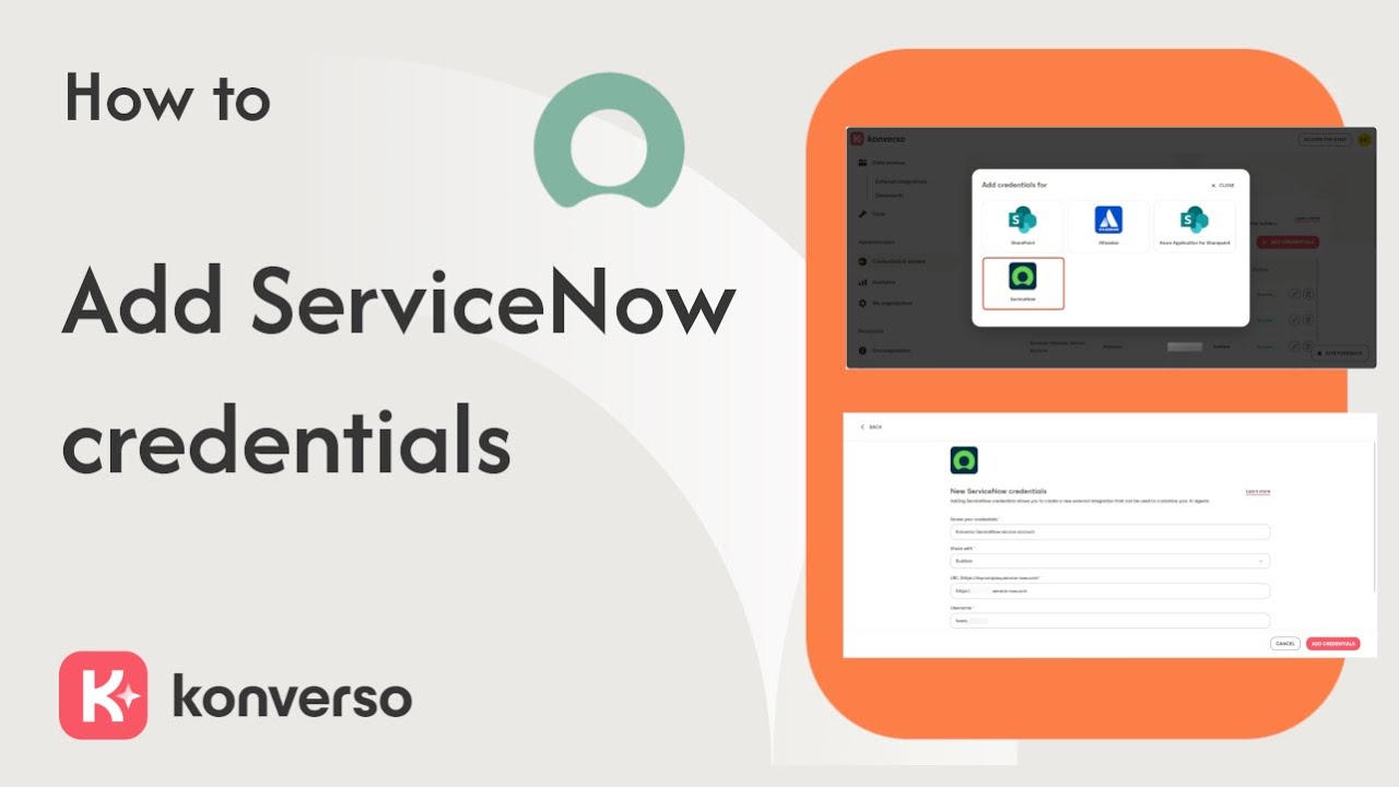 How to add ServiceNow credentials | Konverso AI Agent Platform - YouTube