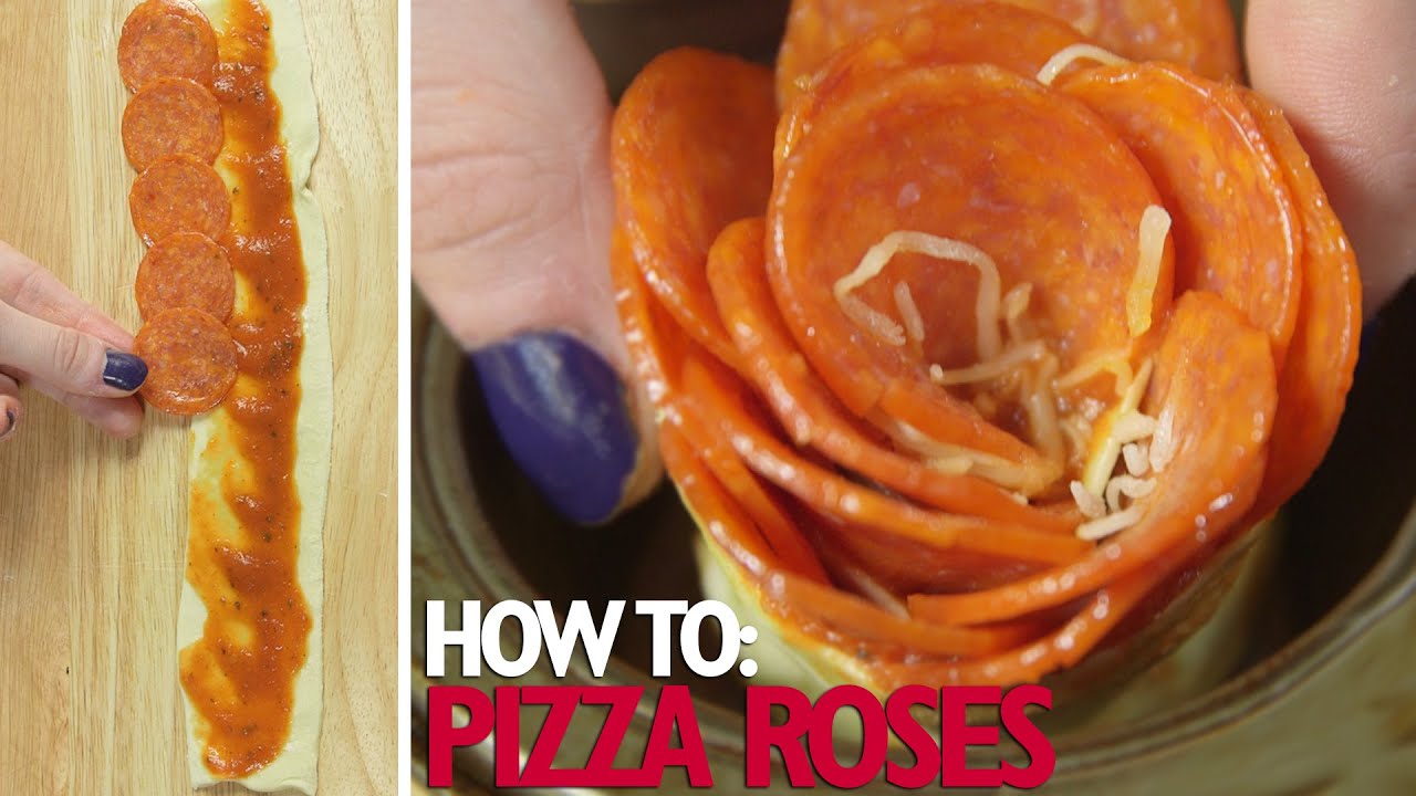 Pretty Cheese Pizza Roses Recipe | Valentine's Day Gift - YouTube