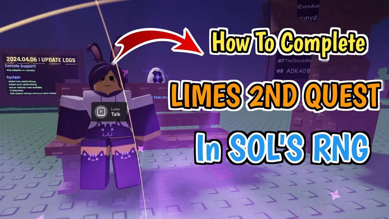 How To Complete LIMES SECOND QUEST in Sol's RNG (2024) | How To ...