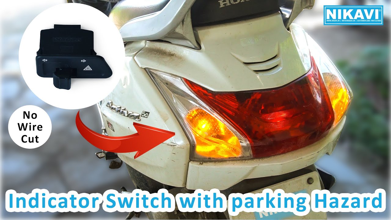 NIKAVI Indicator Switch With Parking Hazard | Honda Activa All Models ...