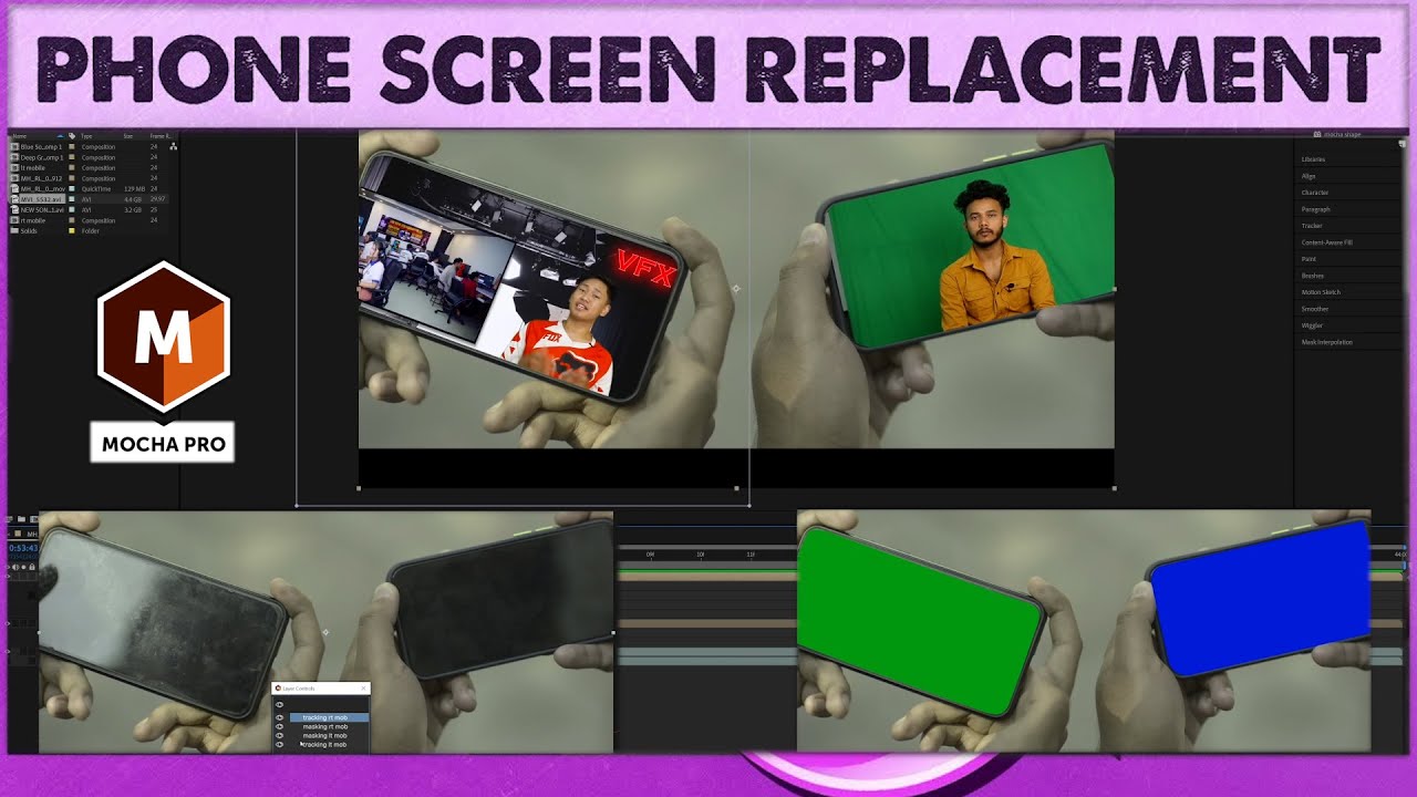 Dual Screen replacement with Tracking after effect tutorial-Lesson 2 ...