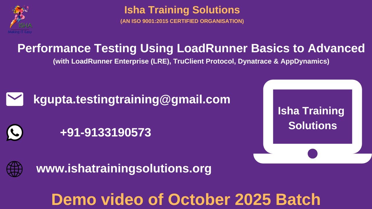 Performance Testing using LoadRunner Demo video on 14th October 2025 ...