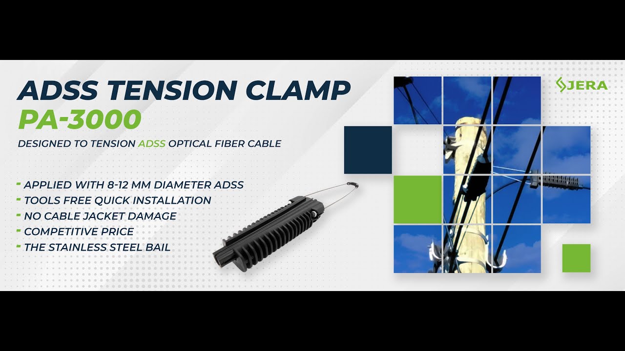 Anchoring Aerial Clamp PA-3000 8-12 mm for fiber optic ADSS cables made ...