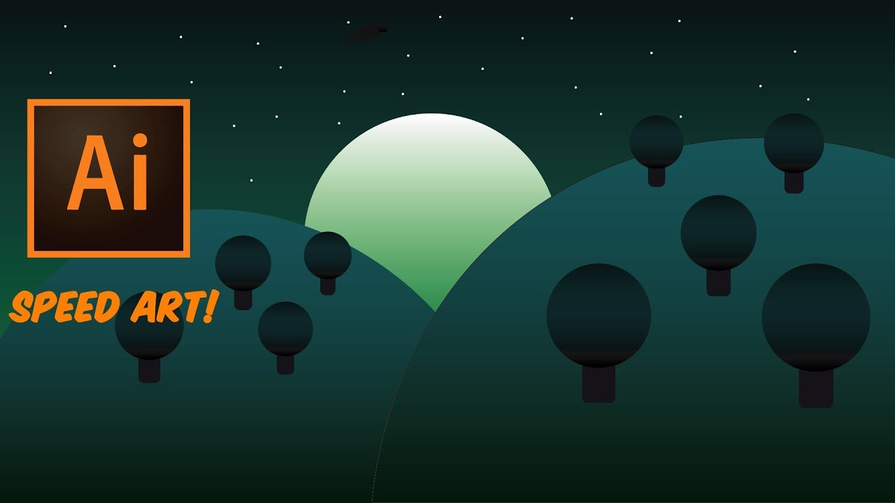 Speed Art | 2D Simple Landscape Illustration! - YouTube