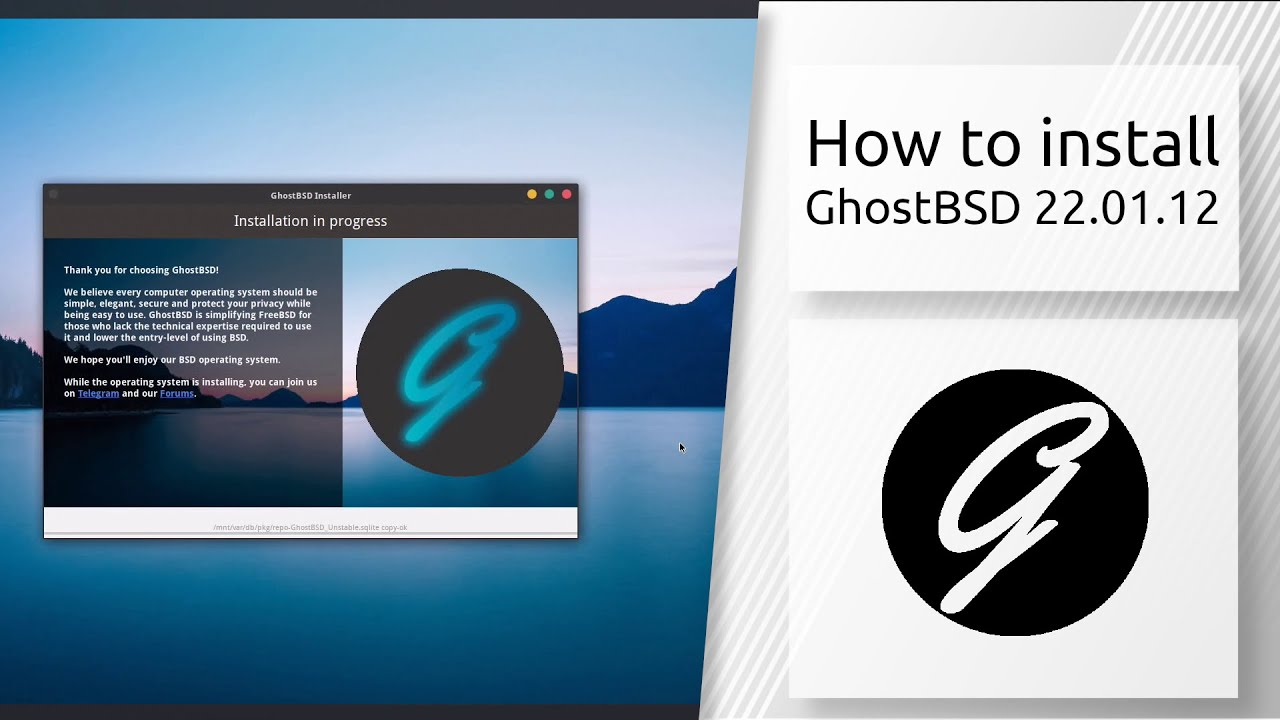 How to install GhostBSD 22.01.12 - YouTube