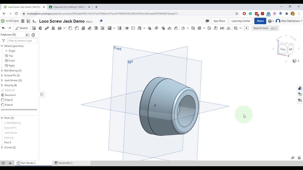 OnShape - Loco Screw Jack - Ball Cap - YouTube