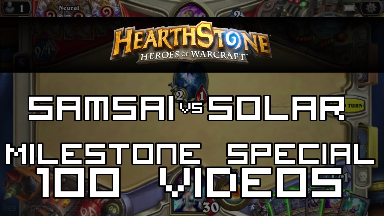 [Milestone Special] 100 videos - Samsai vs Solar | Hearthstone - YouTube
