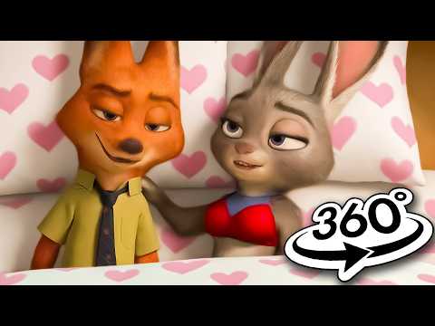 Zootopia 2 Nick Wilde and Judy Hopps all ANIMALS DANCE POLICE hunt in the DARK FOREST 360° VR 4K