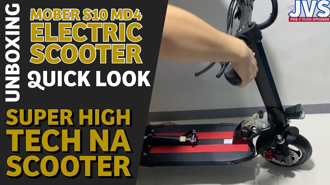 Mober S10 MD4 Electric Scooter Unboxing and Quick Look - Filipino - YouTube