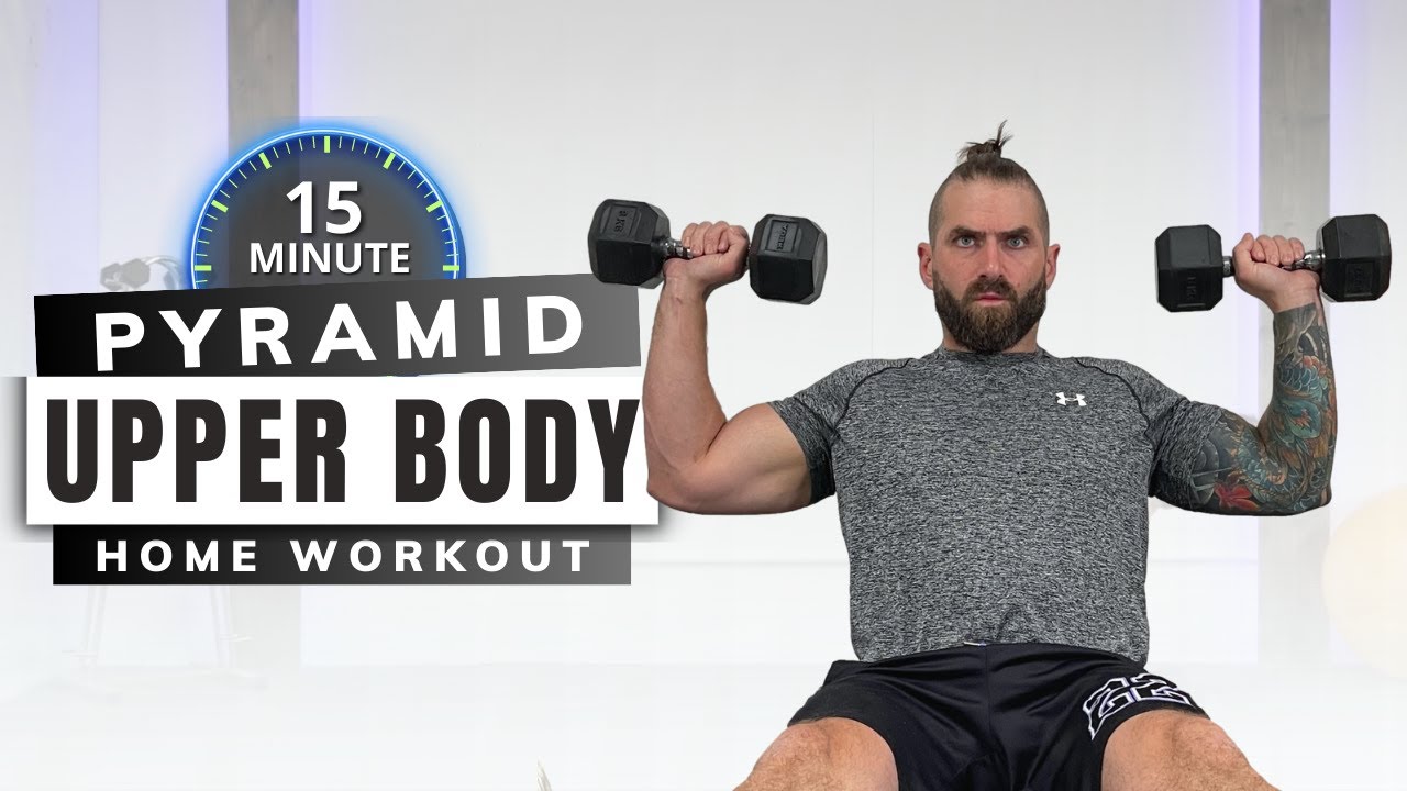 15 min Pyramid upper body dumbbell workout from home | Push day - YouTube