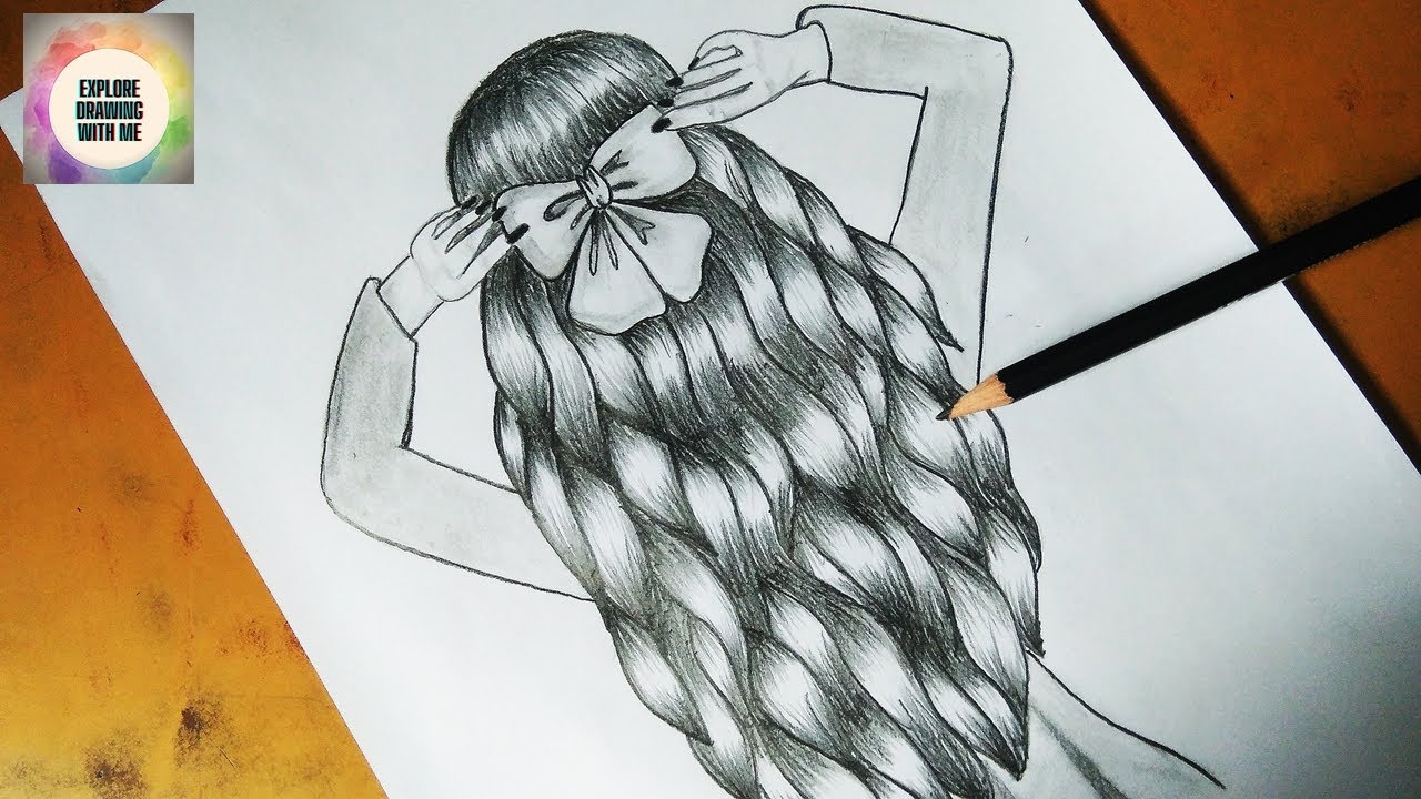 Easy way to draw a Girl with long hair for beginners - Step by step ...
