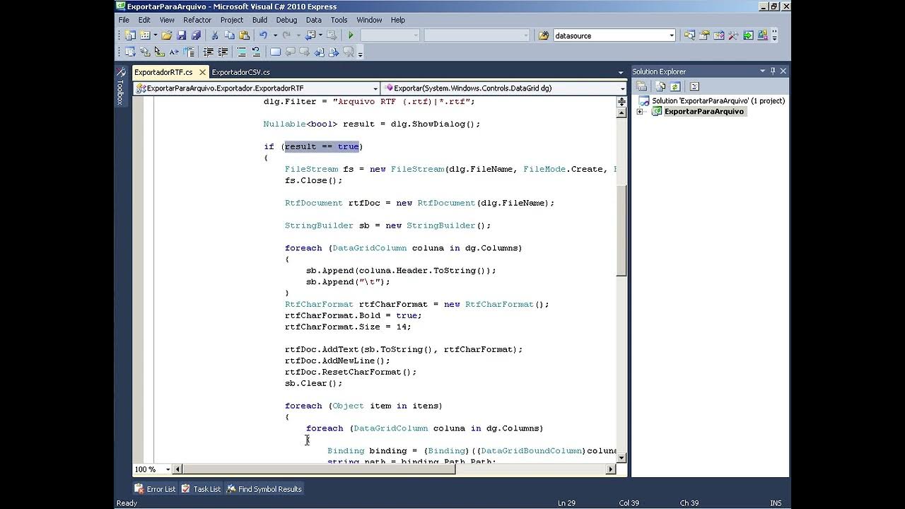 C# WPF - Exportar Datagrid Video Aula 06 - Classe Exportar RTF - YouTube