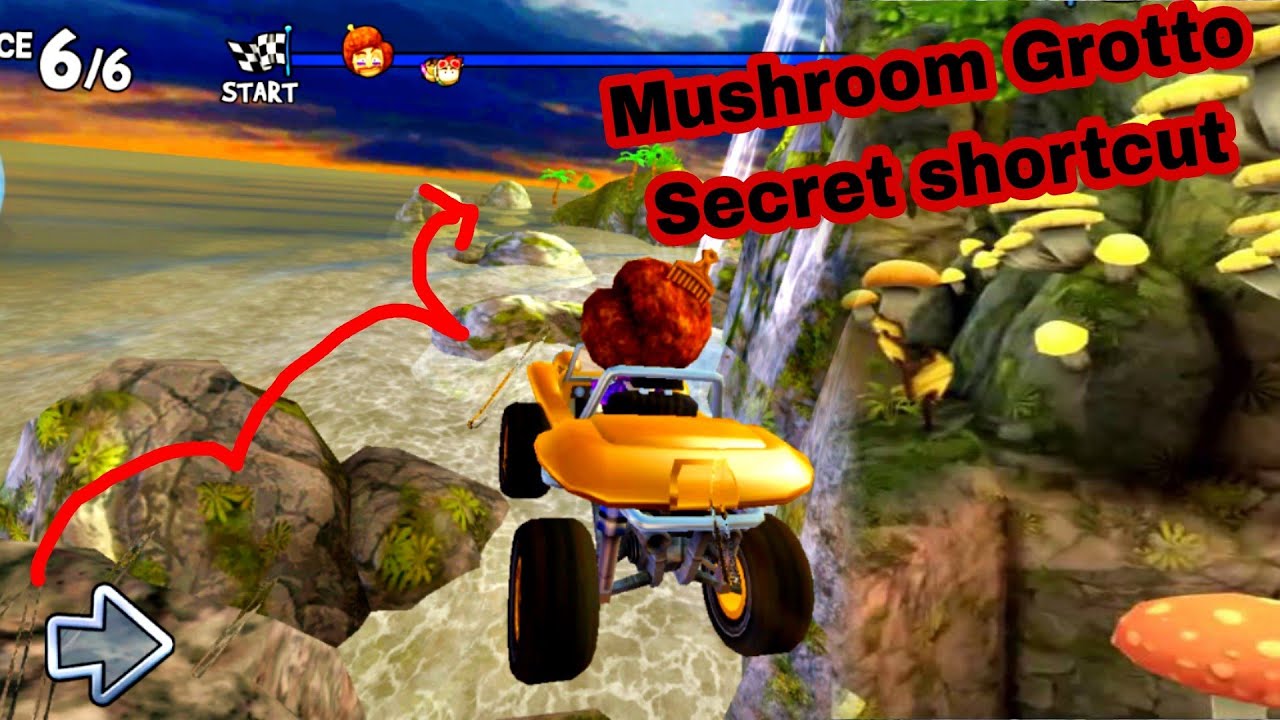 Mushroom Grotto Shortcut | Beach Buggy Racing Shortcuts | BB Racing ...