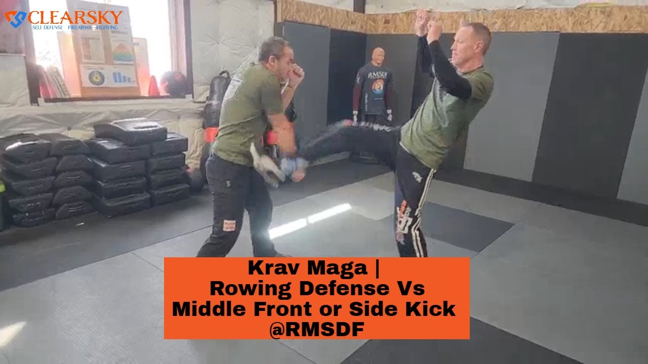 Rowing Defense Vs Middle Front or Side Kick How To Lesson - YouTube
