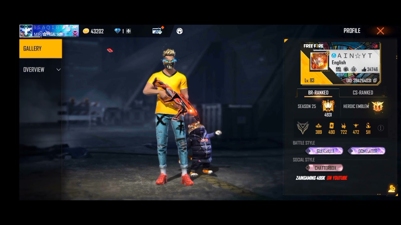 Big youtuber ZAIN YT uid reveal 👿 v badge player - YouTube