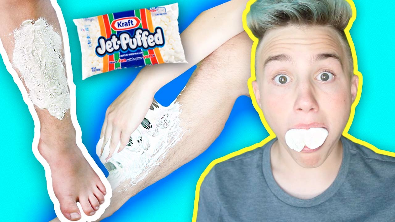 WAXING MY LEGS WITH MARSHMALLOWS ! Beauty Hack - YouTube