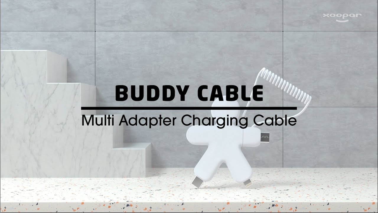 BUDDY CABLE-Multi Adapter Charging Cable-Xoopar - YouTube