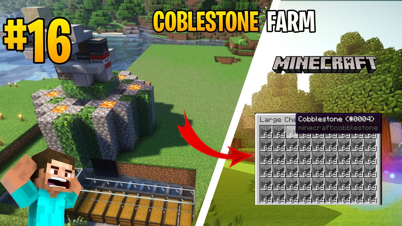 I MADE MOST USEFUL COBBLESTONE FARM IN || MINECRAFT SURVIVAL || [EP16 ...