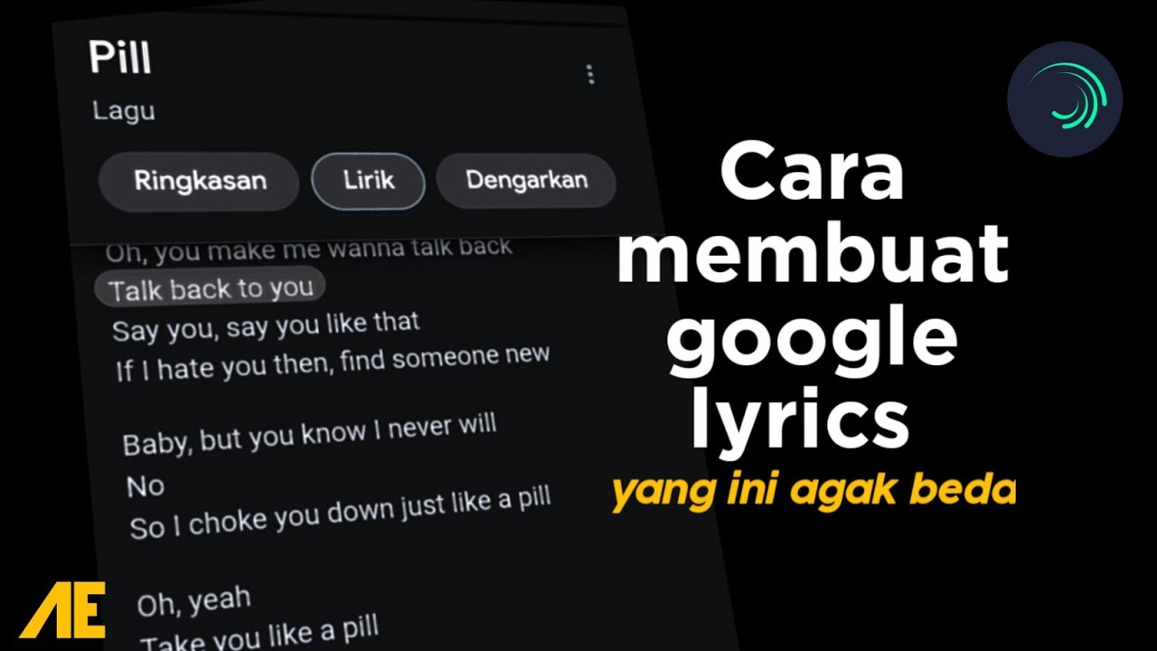 Cara Membuat Google Lyrics | Alight Motion Tutorial 2022 - YouTube