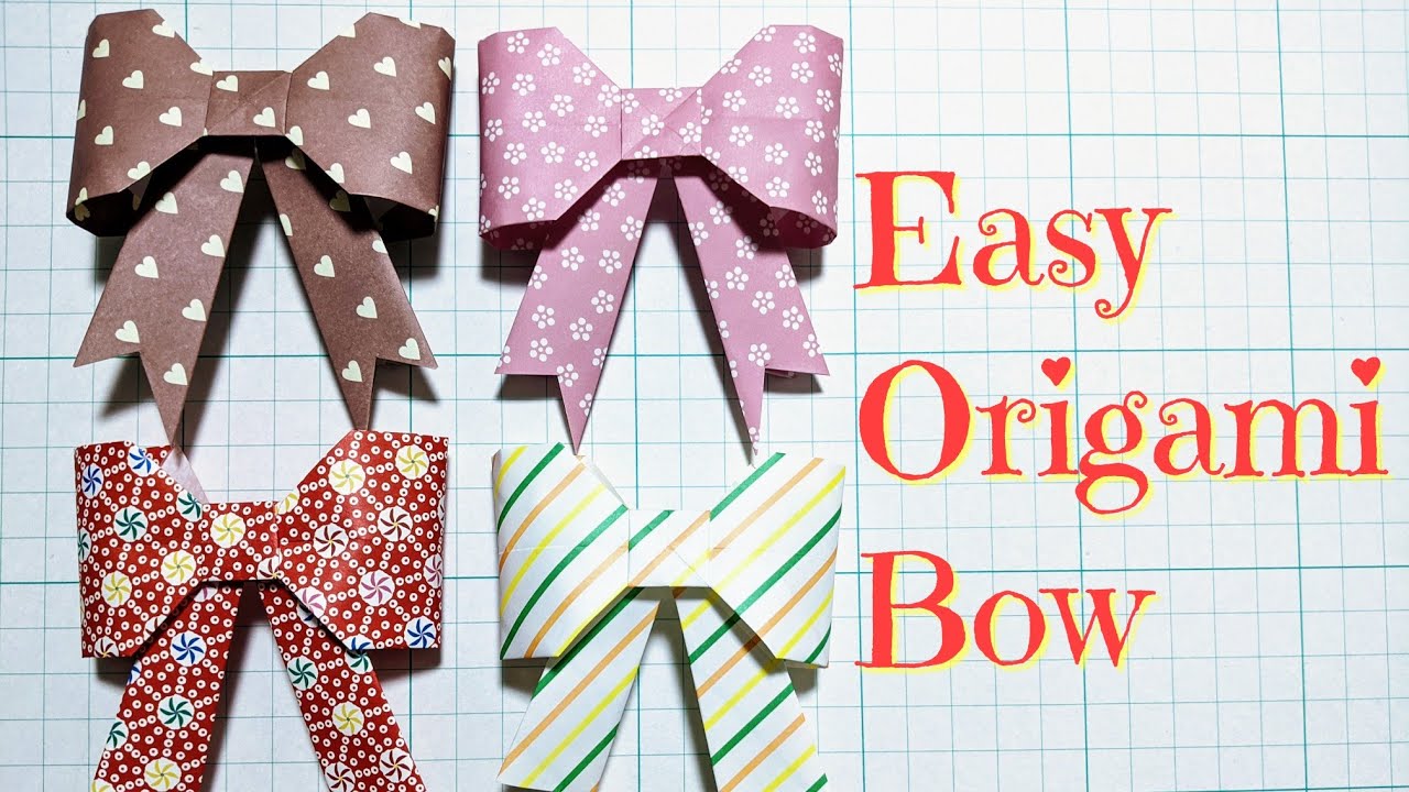【Origami】How to make a origami BOW/origami ribon#2 - YouTube