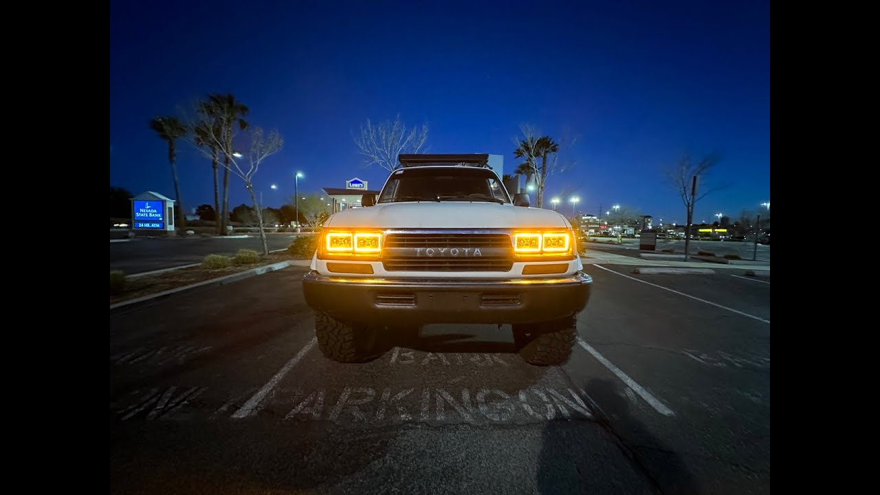 Toyota Land Cruiser 80 series Quad Headlight Conversion with LED's ...
