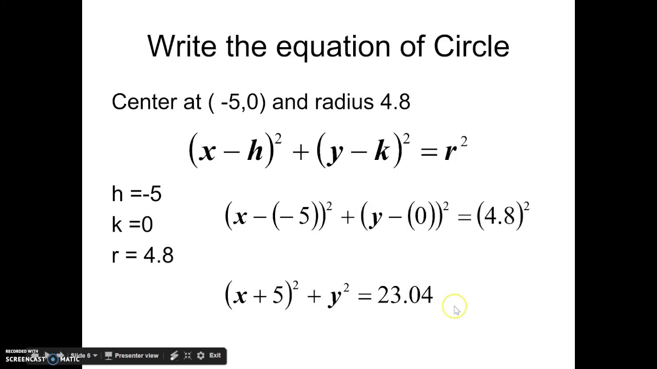 Equations of a Circle - YouTube