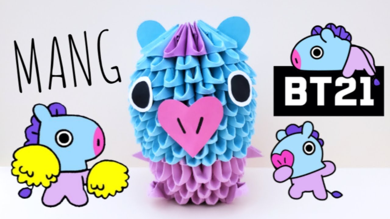 BT21 Mang 3D Origami Tutorial - BTS LuckyPaper - YouTube