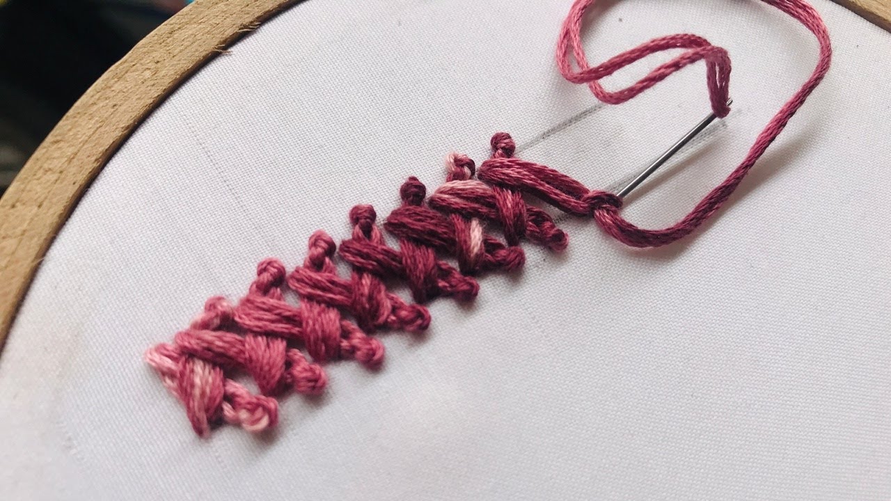 Borderline embroidery with lazy daisy knot stitch | Borderline ...