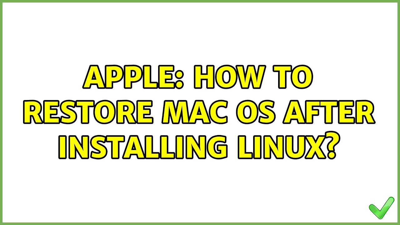 Apple: How to restore Mac OS after installing Linux? - YouTube