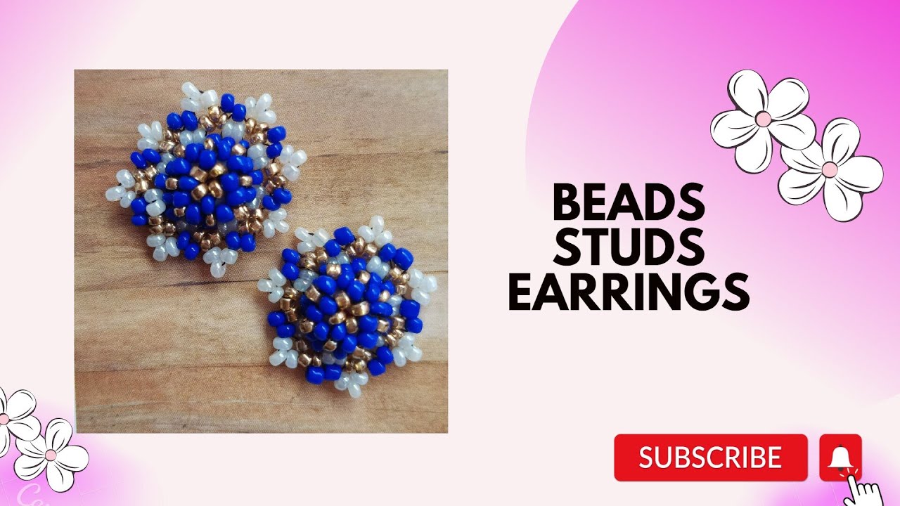 How to make Beads Studs Earrings || DIY || Handmade_Earrings || - YouTube