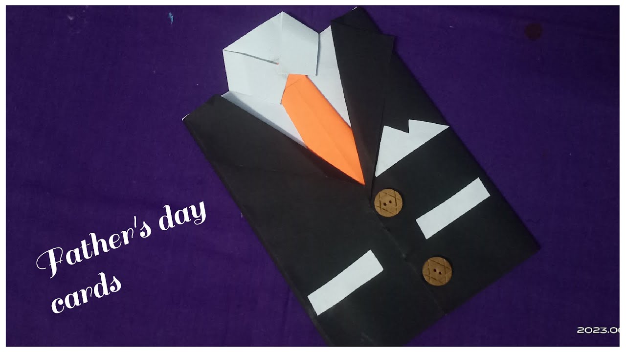 How to make color paper father's day cards II Paper Craft Creation ...