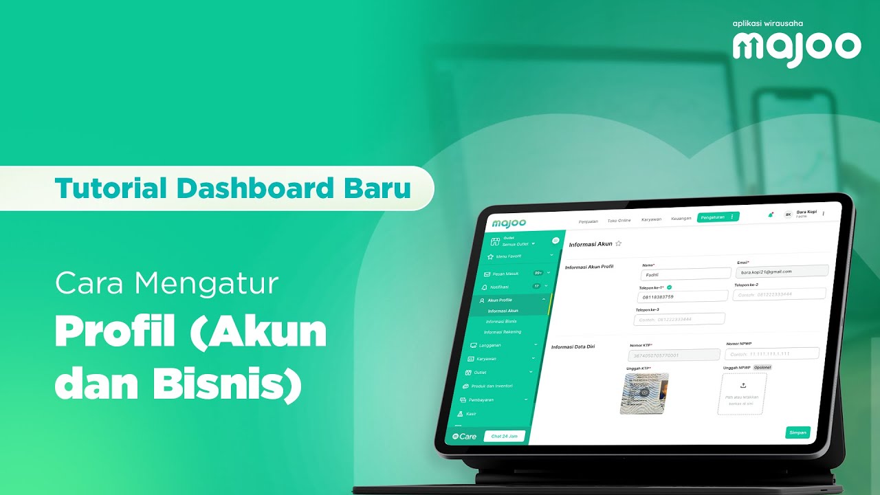 Cara Mengatur Profil (Akun dan Bisnis) di Dashboard Baru majoo - YouTube