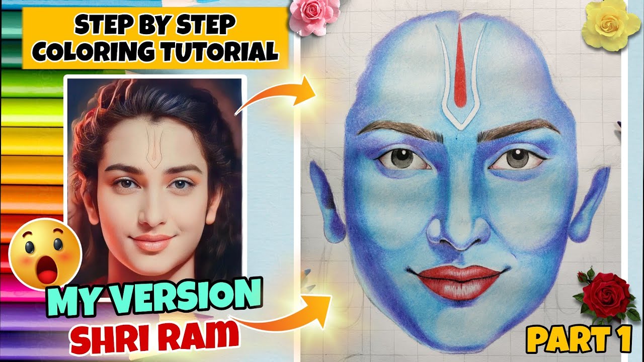 How to Draw God "Shri Ram" by Colorpencil 😍🔥-MY VERSION- PART 1 |Step ...