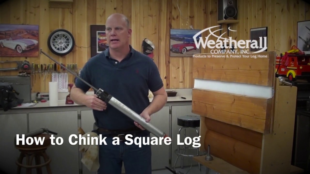 How to Chink a Square Log Home - YouTube