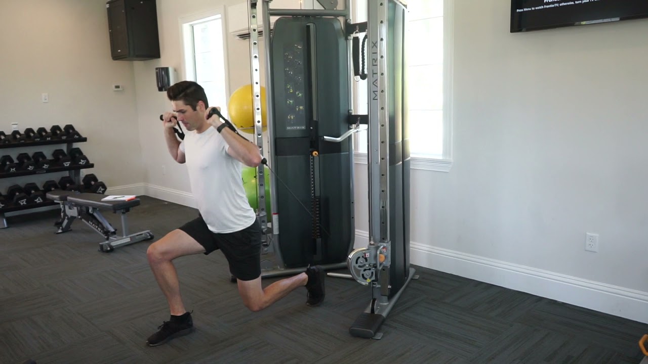 Dual Cable Alternating Front Lunges - YouTube