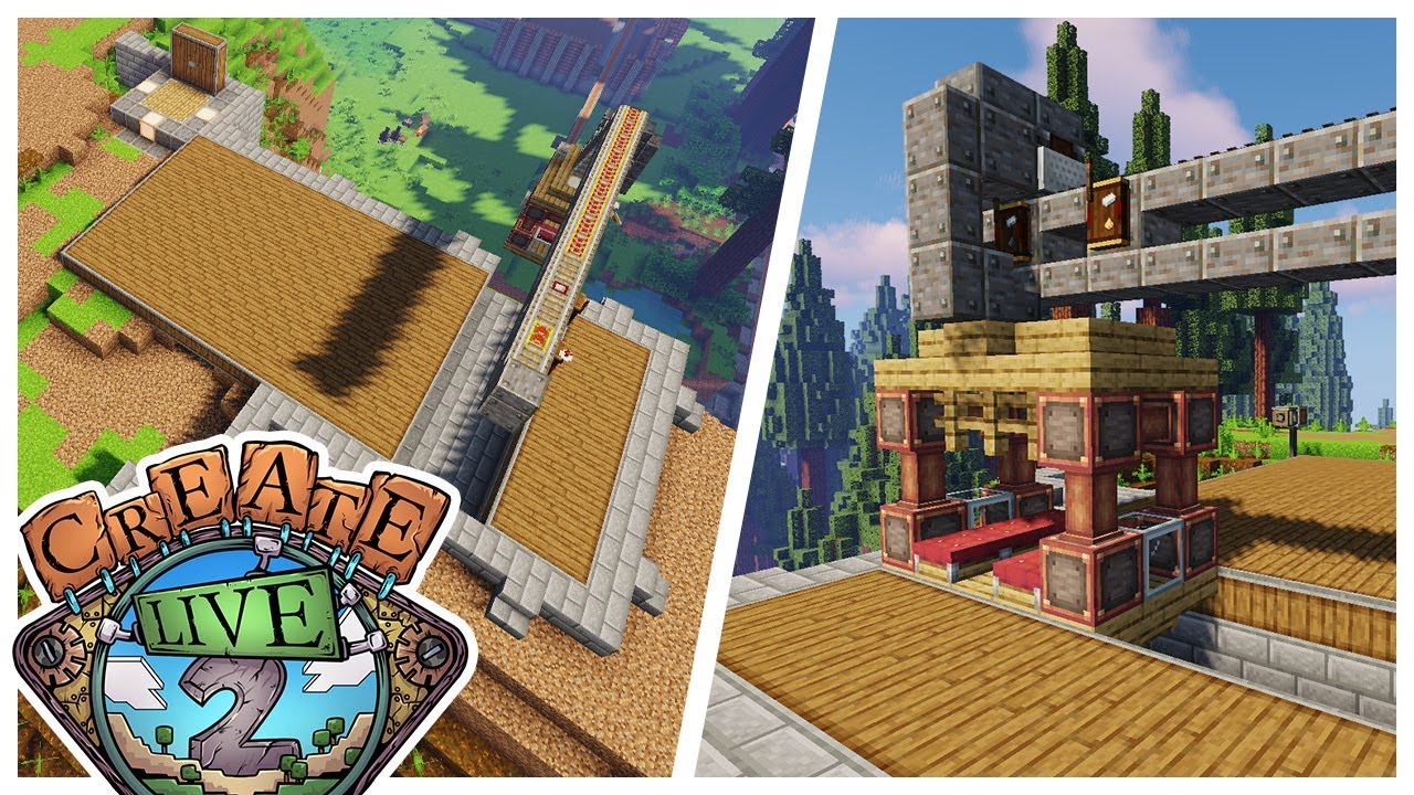 Personen Seilbahn / Blockbahn + Turbinenzentrum - Create Live 2 - #14 - Minecraft Modpack - YouTube