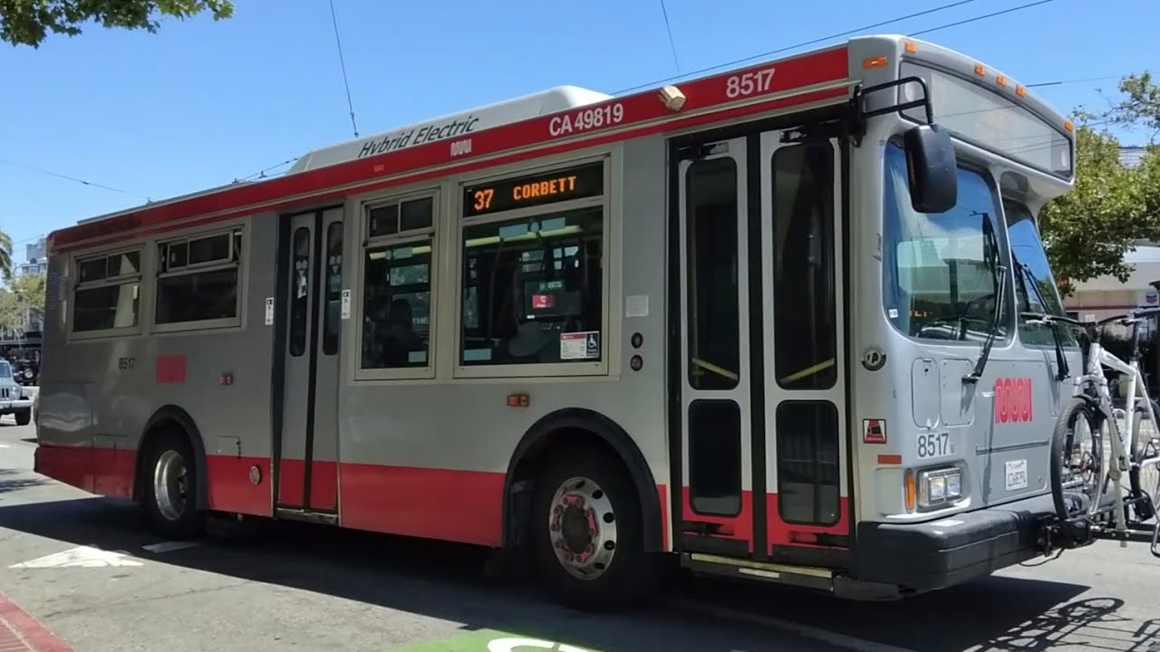SF Muni 2007 Orion VII HEV 07.503 #8517 on Route 37 Corbett - YouTube