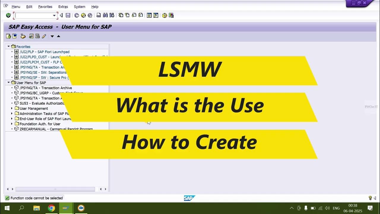How to create LSMW Step by Step | LSMW in SAP @PitCiaIT - YouTube