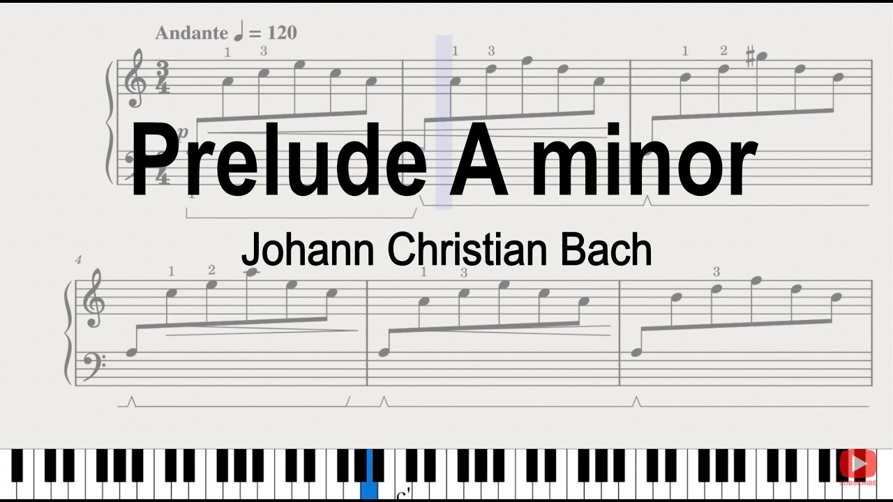 Prelude in A Minor - J.C. Bach FREE SHEET MUSIC - YouTube