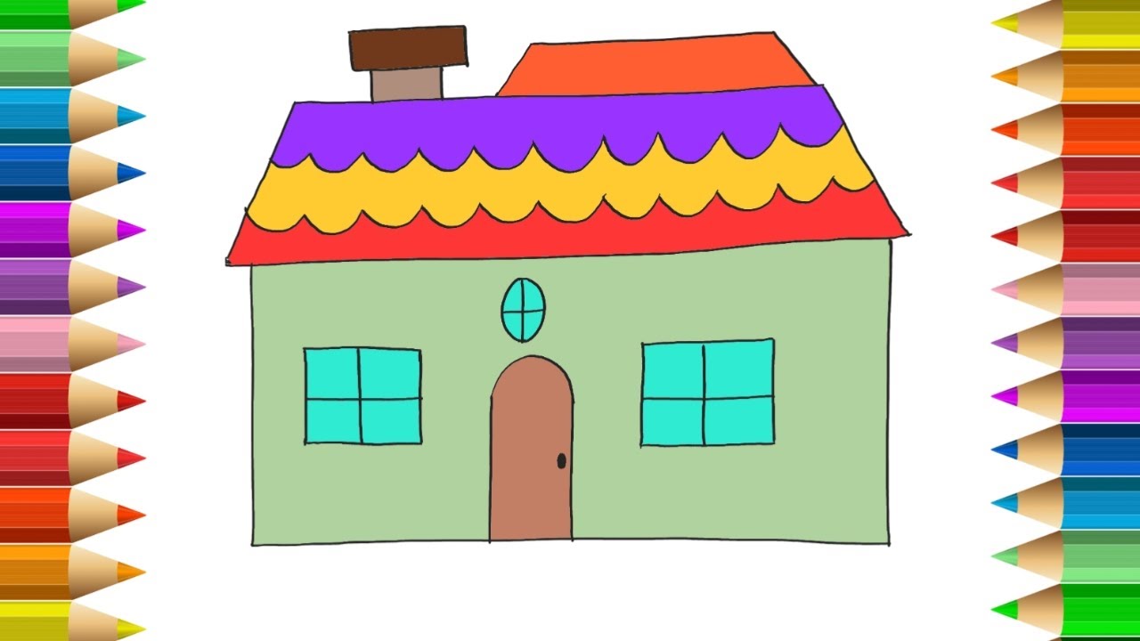 House Drawing l Hut Drawing step by step l Hut Drawing for kids l ...