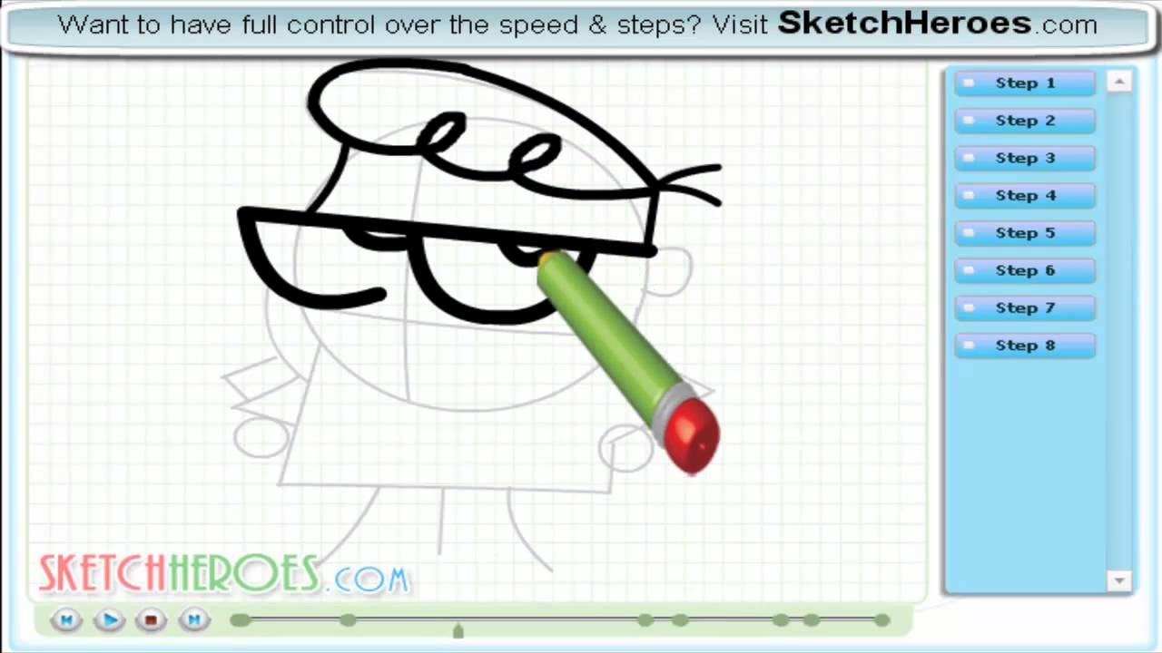 How to draw -Dexter- (Dexter's Laboratory) -- drawing tutorial video ...