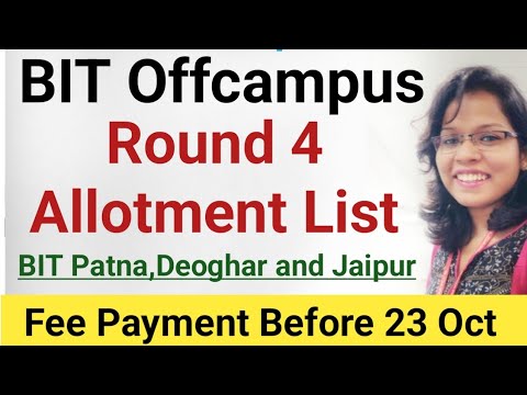 😍😍 BIT Mesra Off-Campuses: BTech 4th Selection List for BIT Patna ...